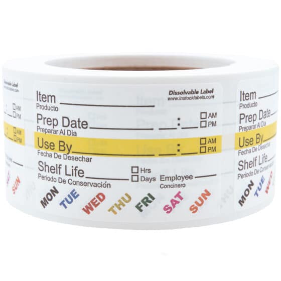 Day of the Week Dissolvable Rotation Labels | InStockLabels.com