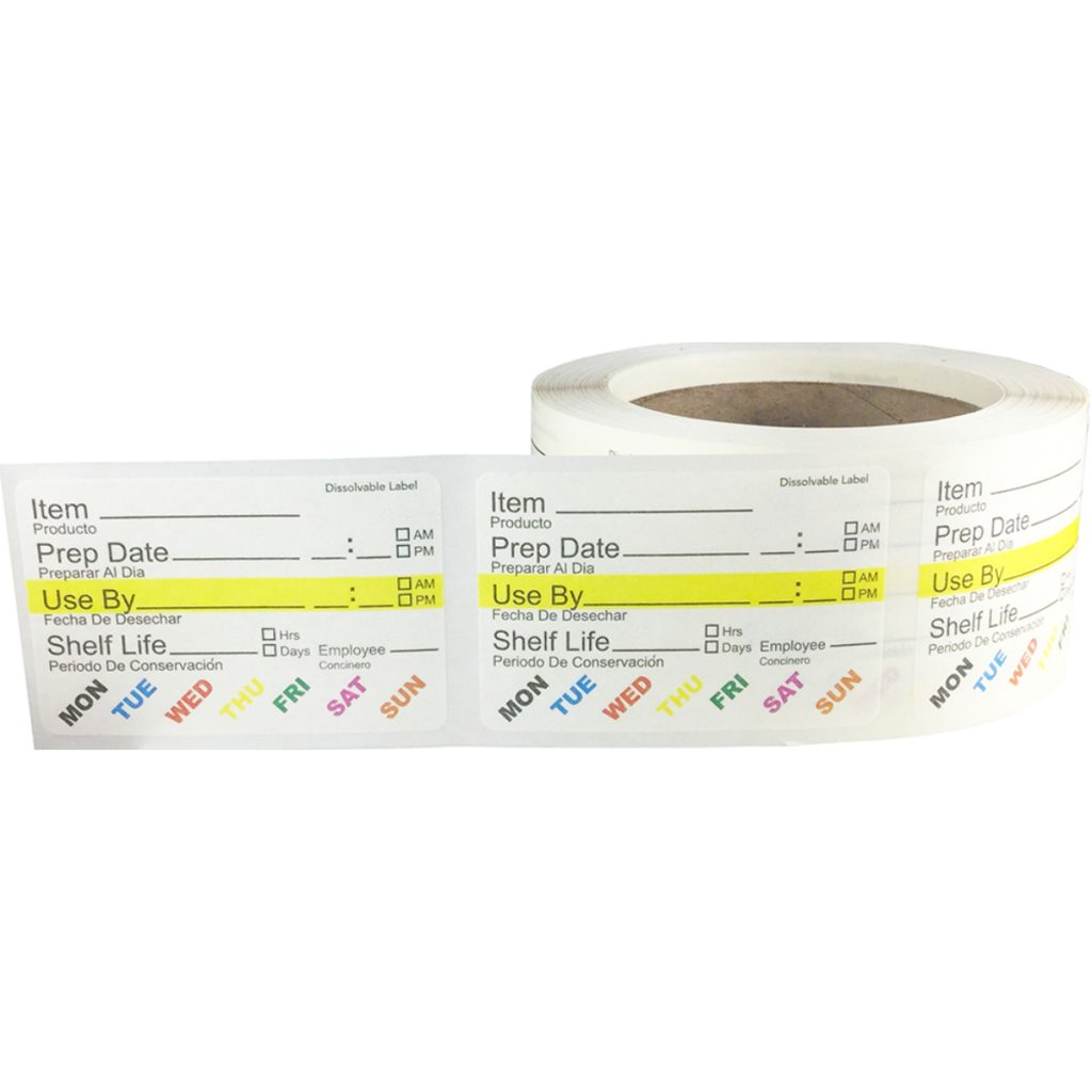 Day of the Week Dissolvable Rotation Labels | InStockLabels.com