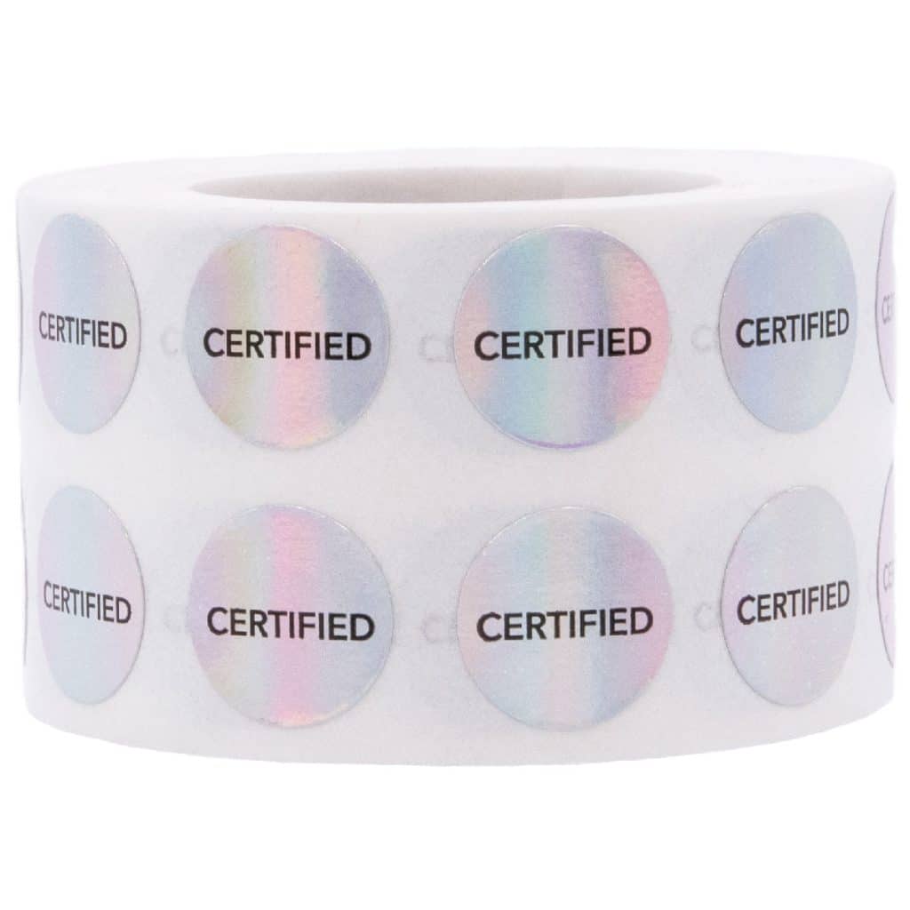 Small Metalized Certified Stickers | 0.5 Inch | InStockLabels.com