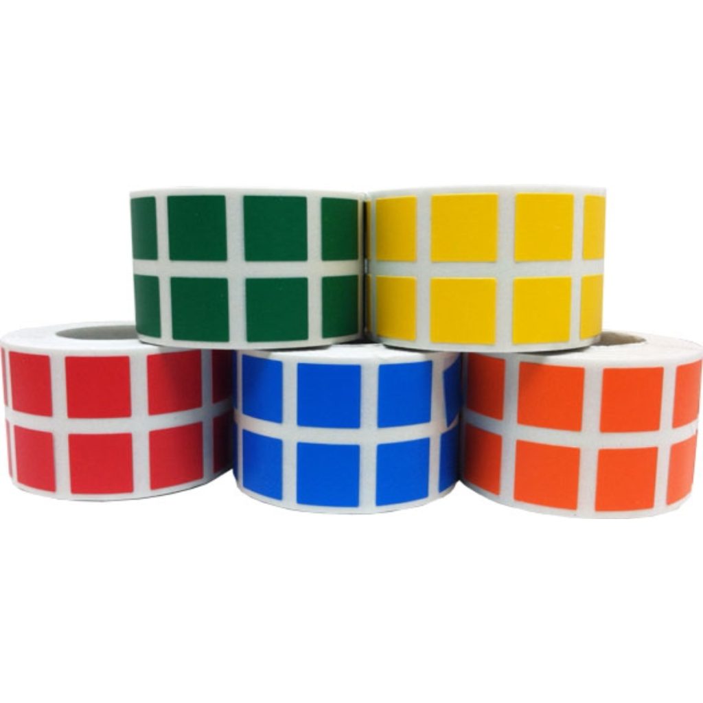 Primary Color Pack of Small Color Code Labels | Five Colors ...