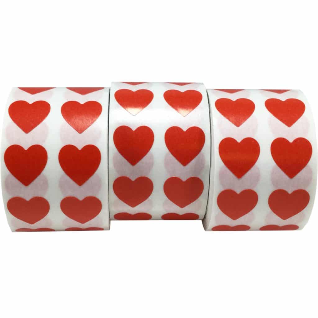Red Heart Stickers | Small 1/2 Inch Three Pack | InStockLabels.com