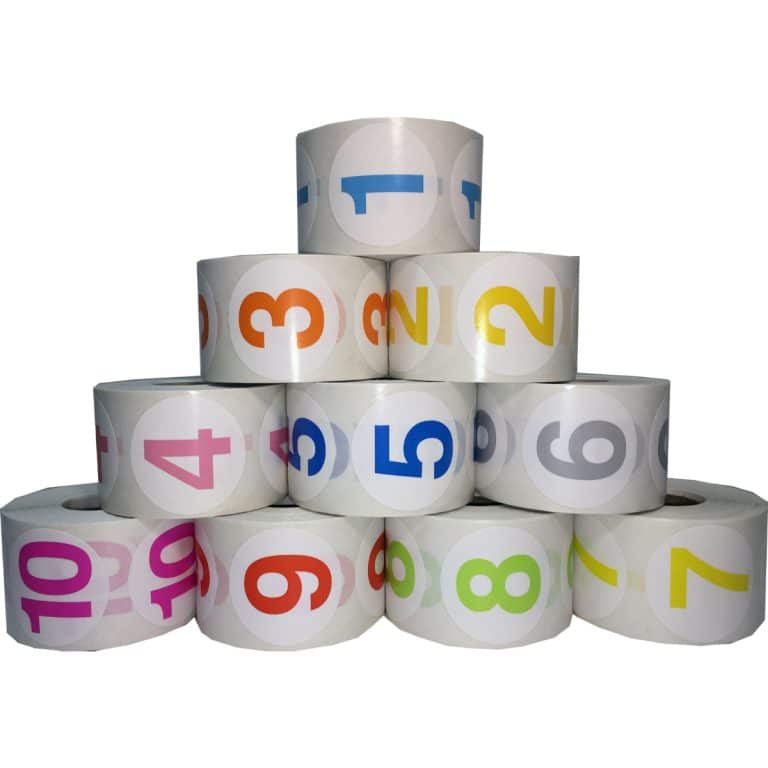 Color Coded Number Labels | Numbers 1-10 Stickers | InStockLabels.com