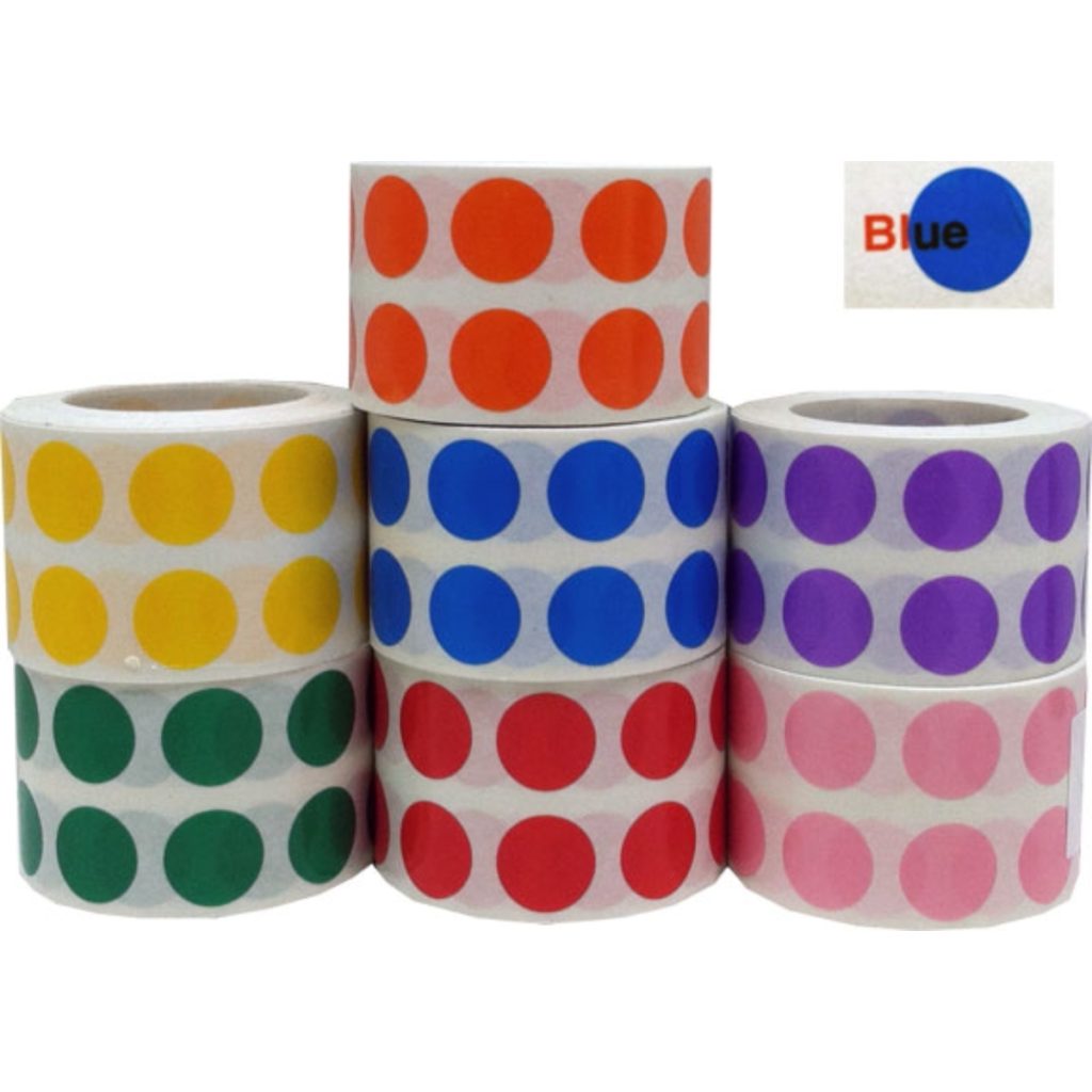 1/2" Colored Transparent Dot Stickers Collection | InStockLabels.com