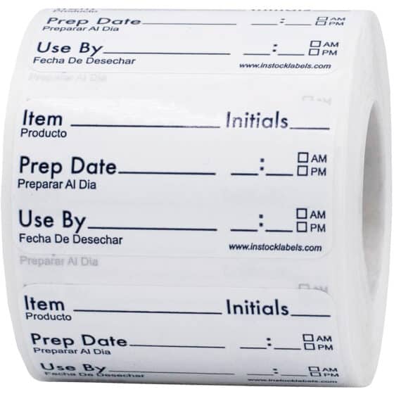 Writable Food Prep Labels | Freezer Safe | InStockLabels.com