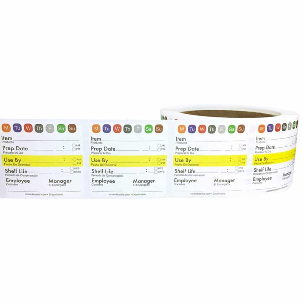 Universal Food Rotation Dissolvable Labels | InStockLabels.com