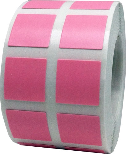 Small Pink Colored Square Stickers 1/2" | InStockLabels.com