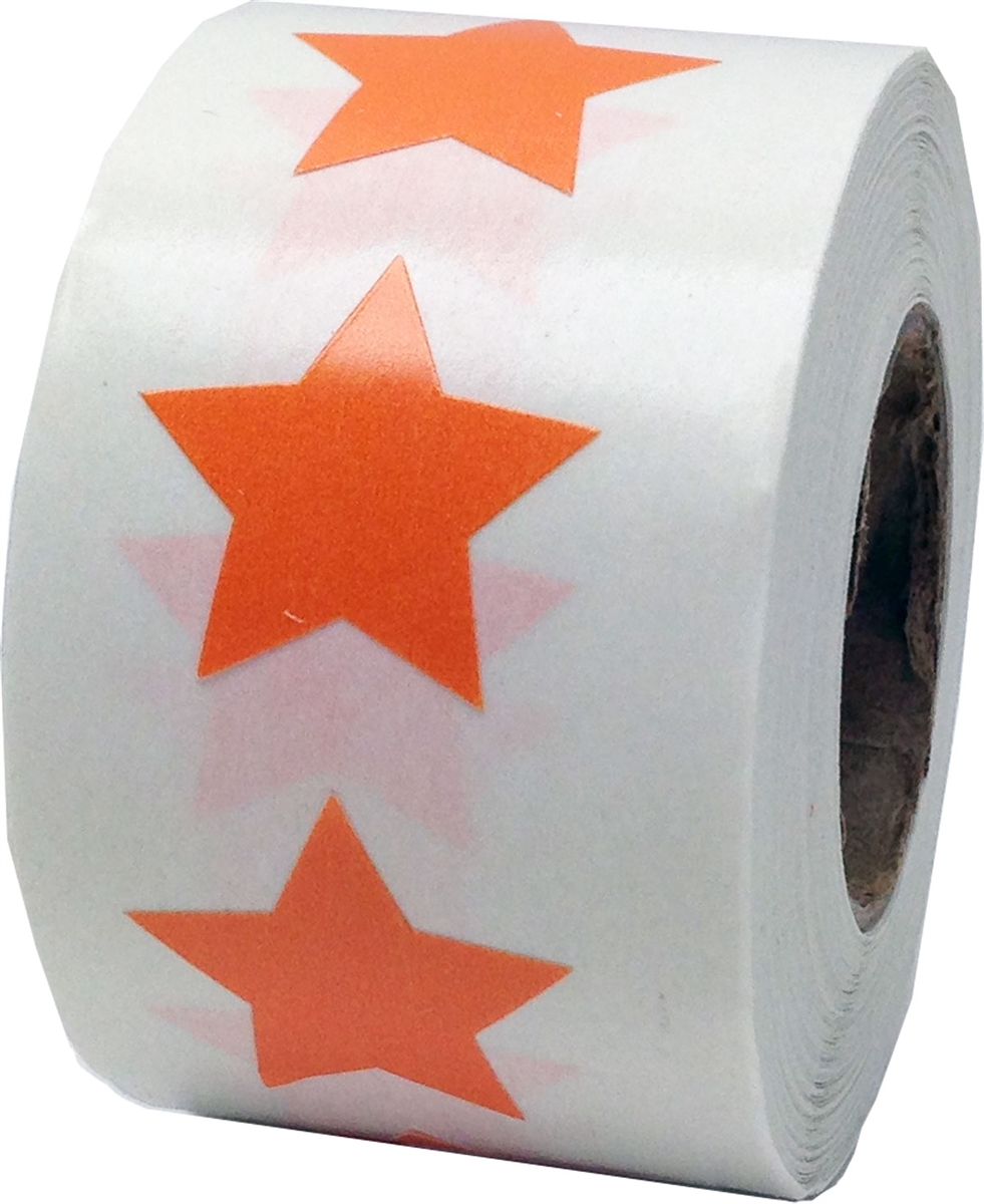 Orange Star Stickers 3/4" Inch | InstockLabels.com