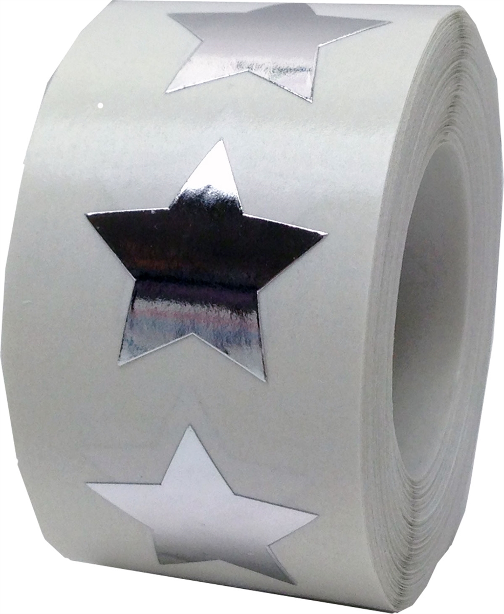 Silver Star Stickers 3/4" Inch | InstockLabels.com