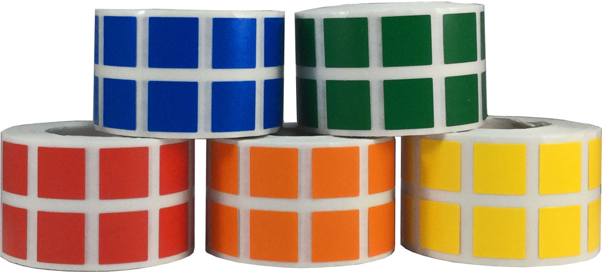 Primary Color Pack of Small Color Code Labels | Five Colors ...