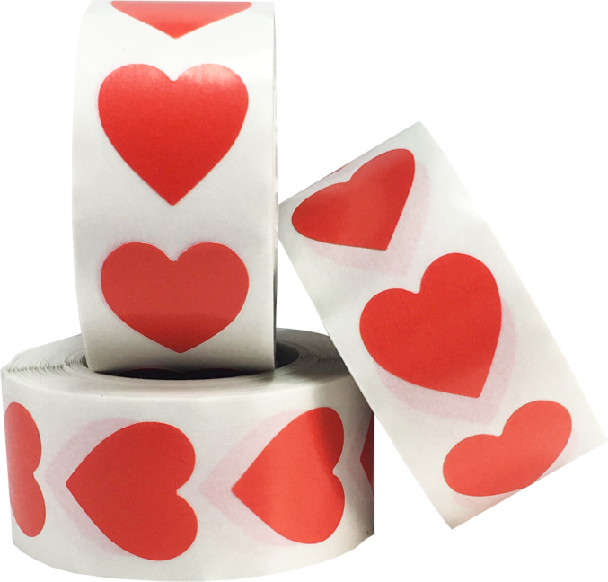 Red Heart Stickers | 3/4 Inch Three Pack | InStockLabels.com