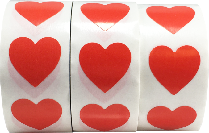 Red Heart Stickers | 3/4 Inch Three Pack | InStockLabels.com