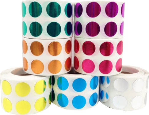 Small 1/2" Metallic Dot Sticker Bulk Pack | Seven Colors ...