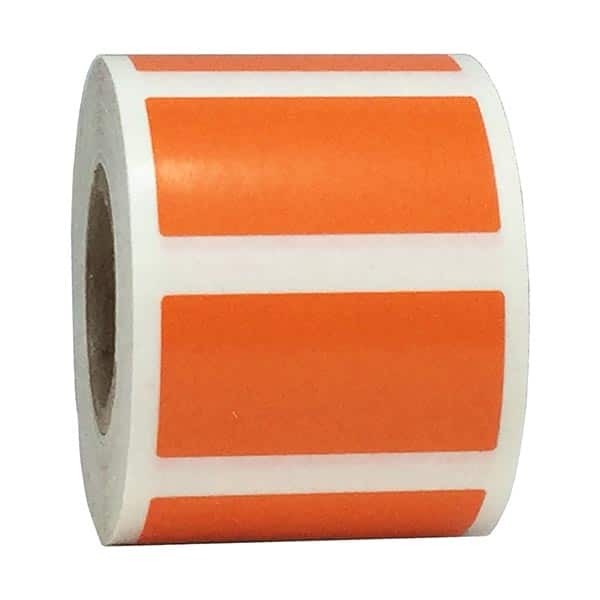 Hot Orange Colored Rectangle Labels .75" x 1.5" | InstockLabels.com