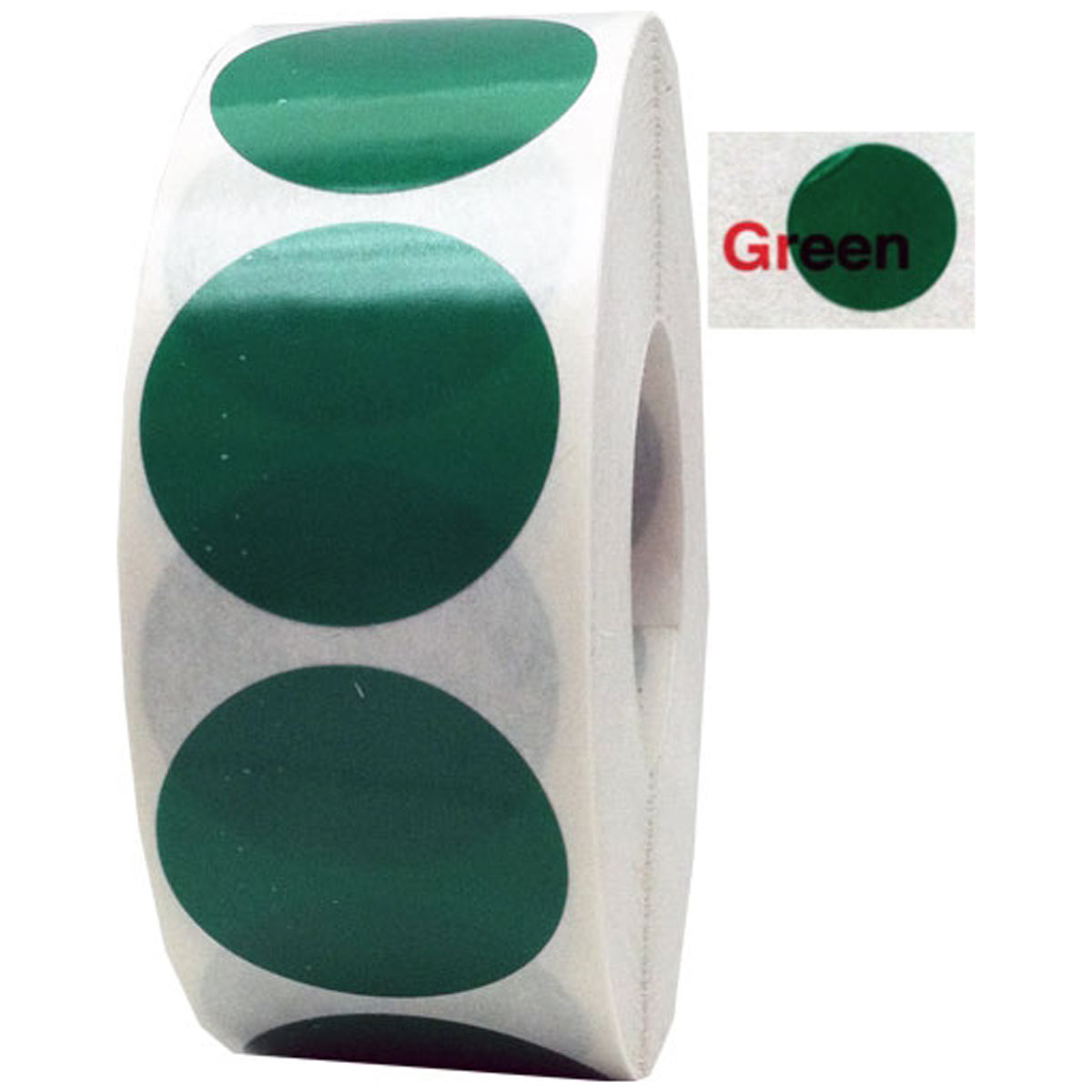 Transparent Green Labels 3/4" Round | InstockLabels.com
