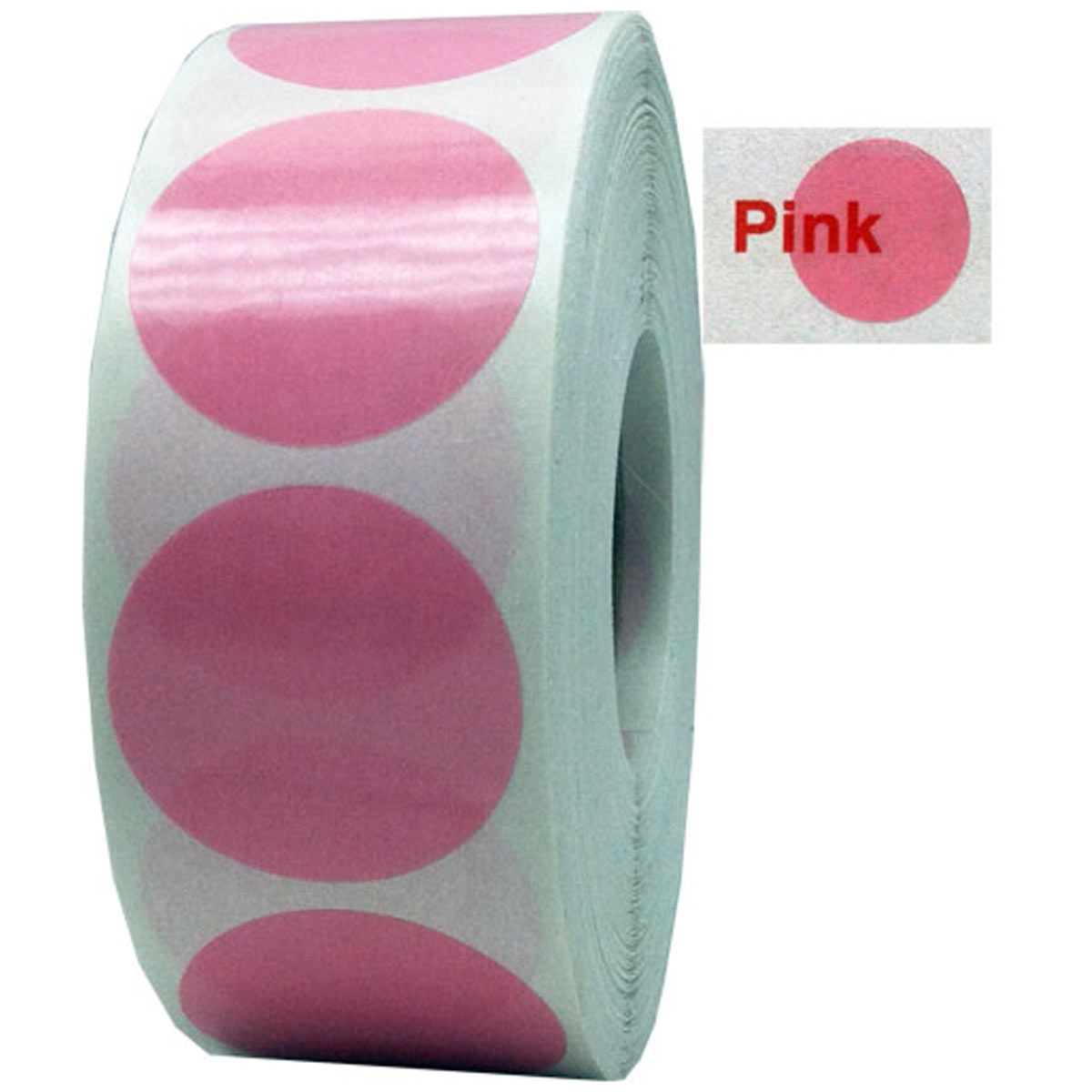 Transparent Pink Labels 3/4" Round | InstockLabels.com