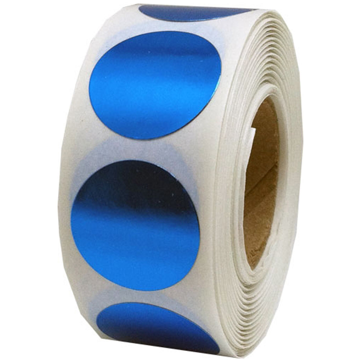 Metallic Blue Labels 3/4" Round | InstockLabels.com