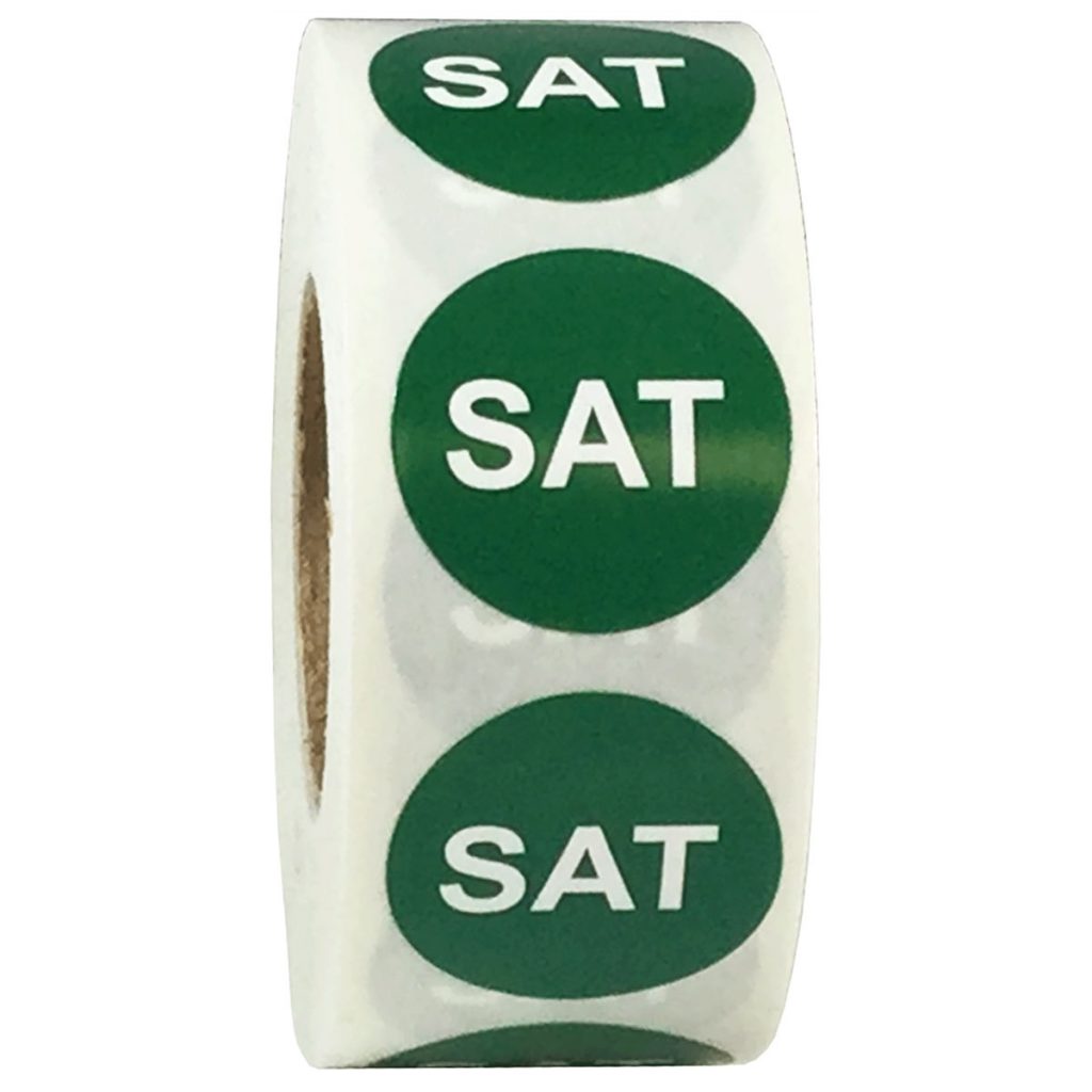 Saturday Color Coded Day Stickers 3/4" Round | InStockLabels.com