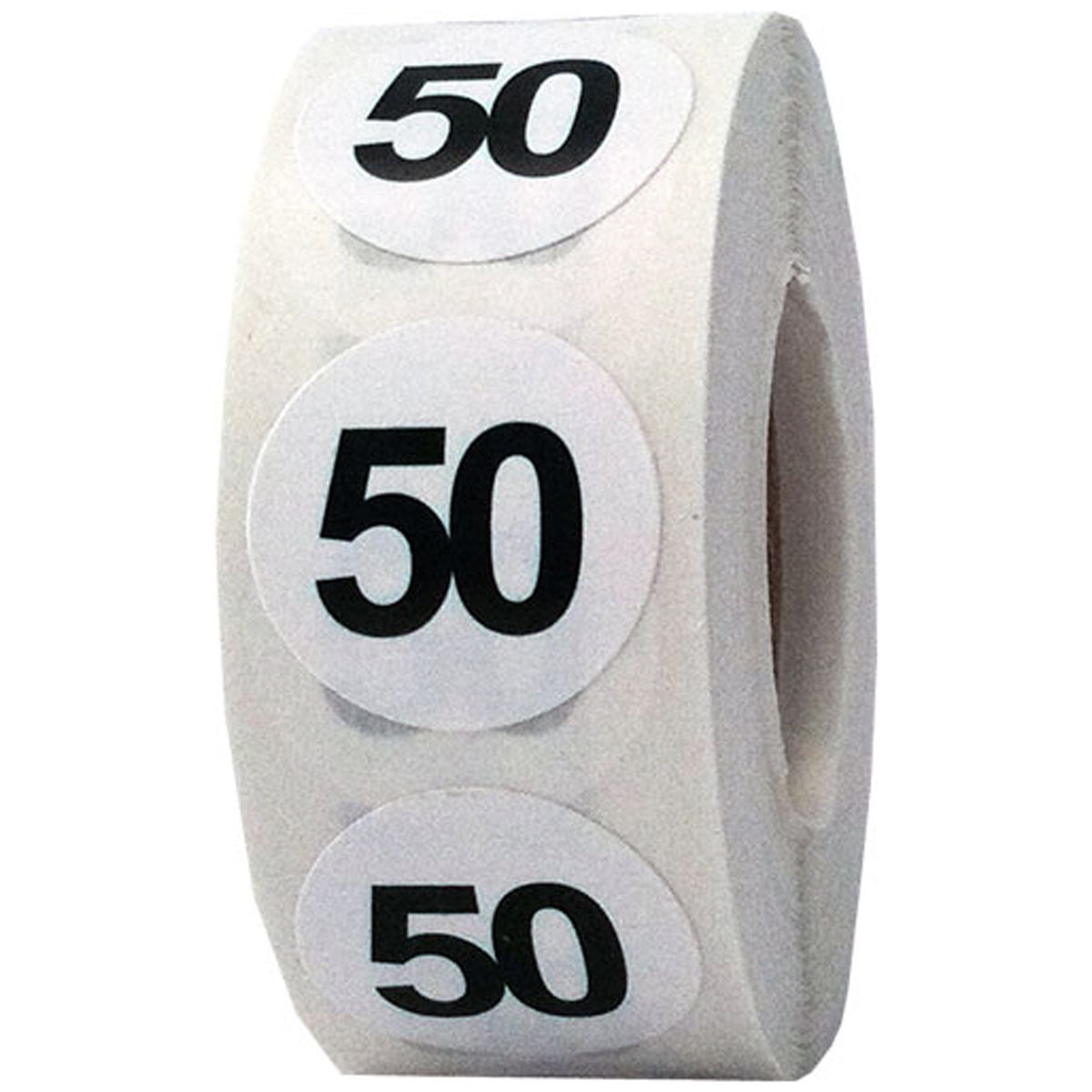 White Number 50 Stickers 3/4" | InStockLabels.com