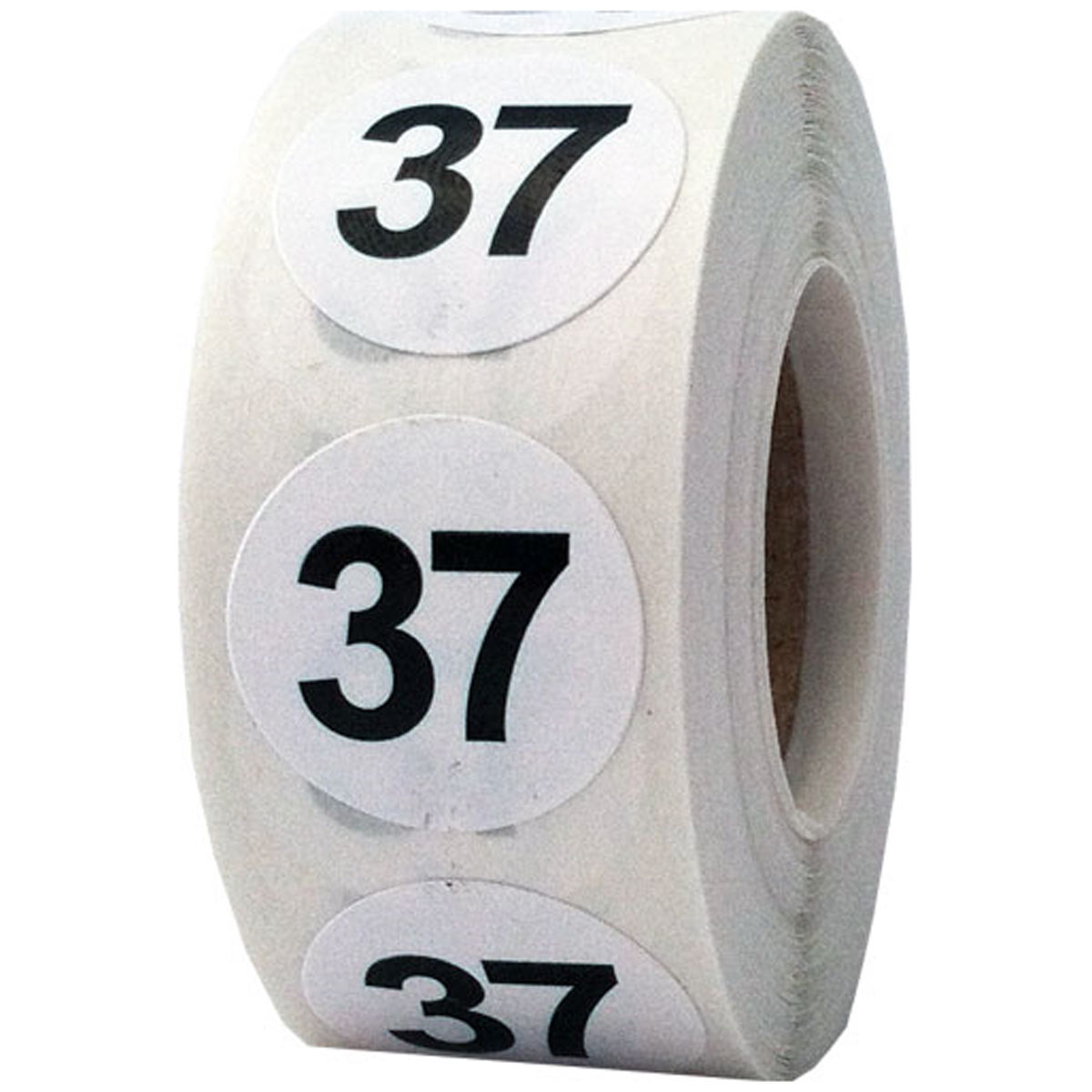 White Number 37 Stickers 3/4" | InStockLabels.com