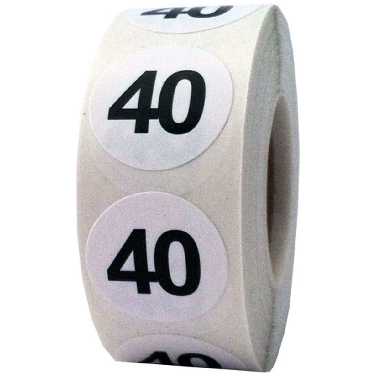 White Number 40 Stickers 3/4" | InStockLabels.com