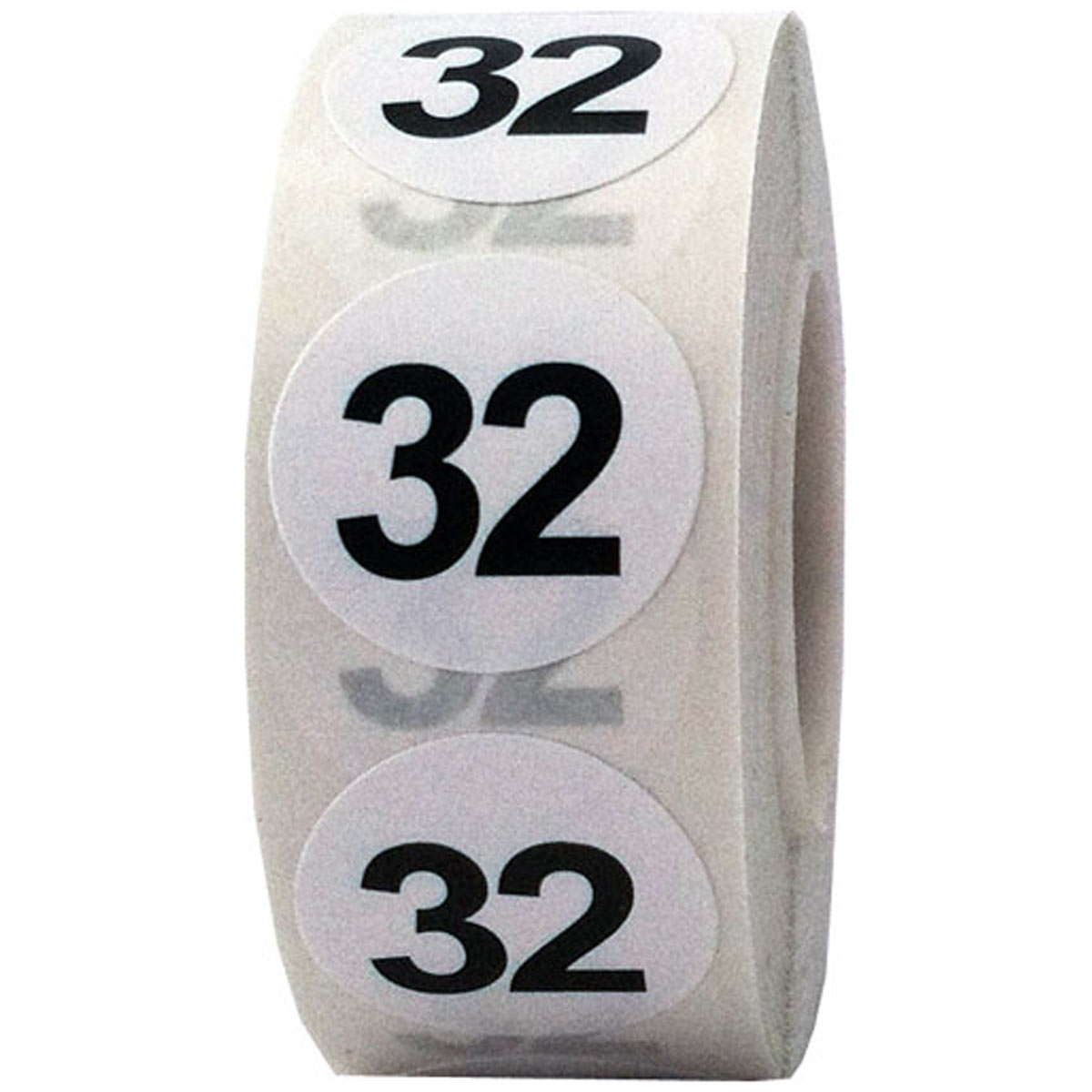 White Number 32 Stickers 3/4" | InStockLabels.com