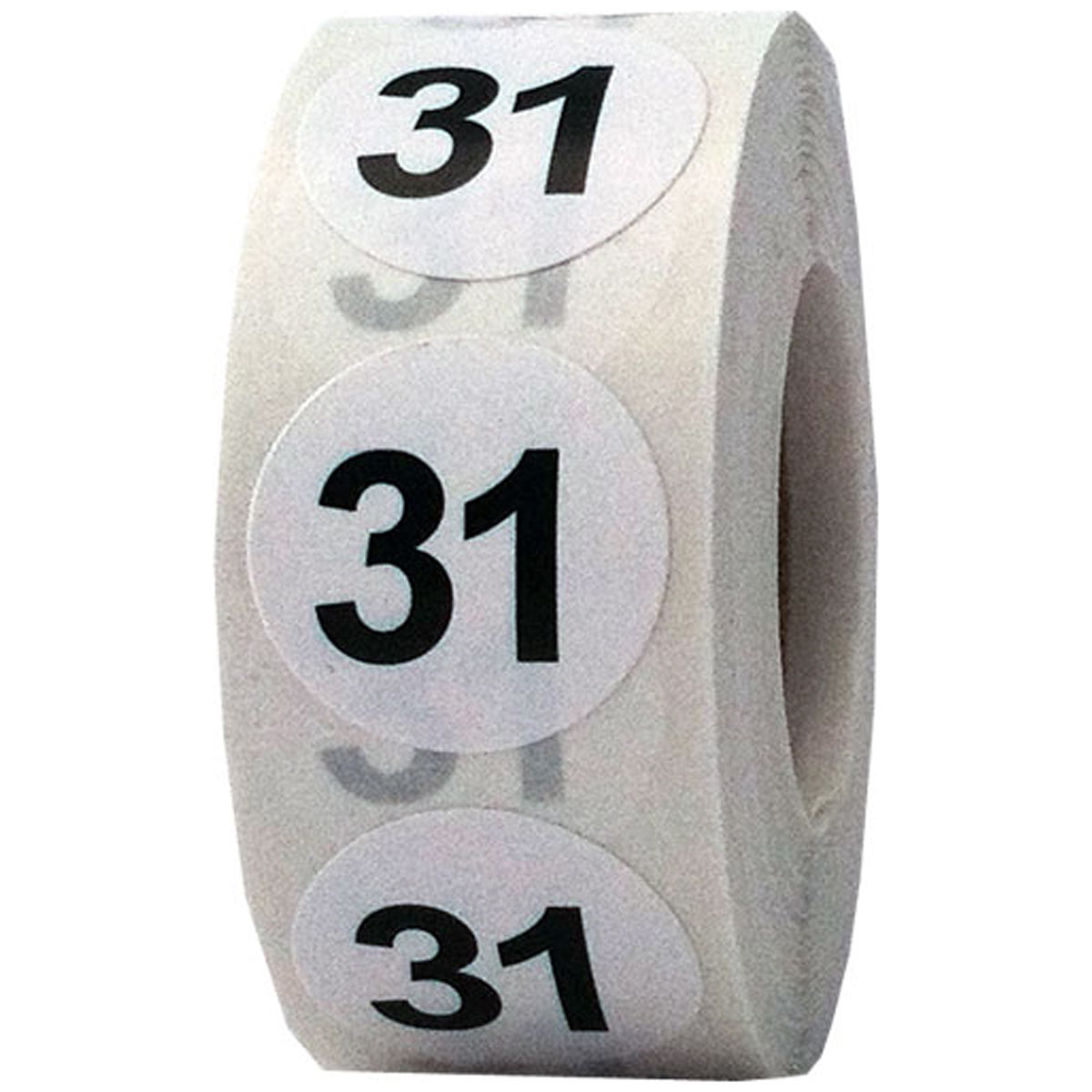 White Number 31 Stickers 3/4" | InStockLabels.com