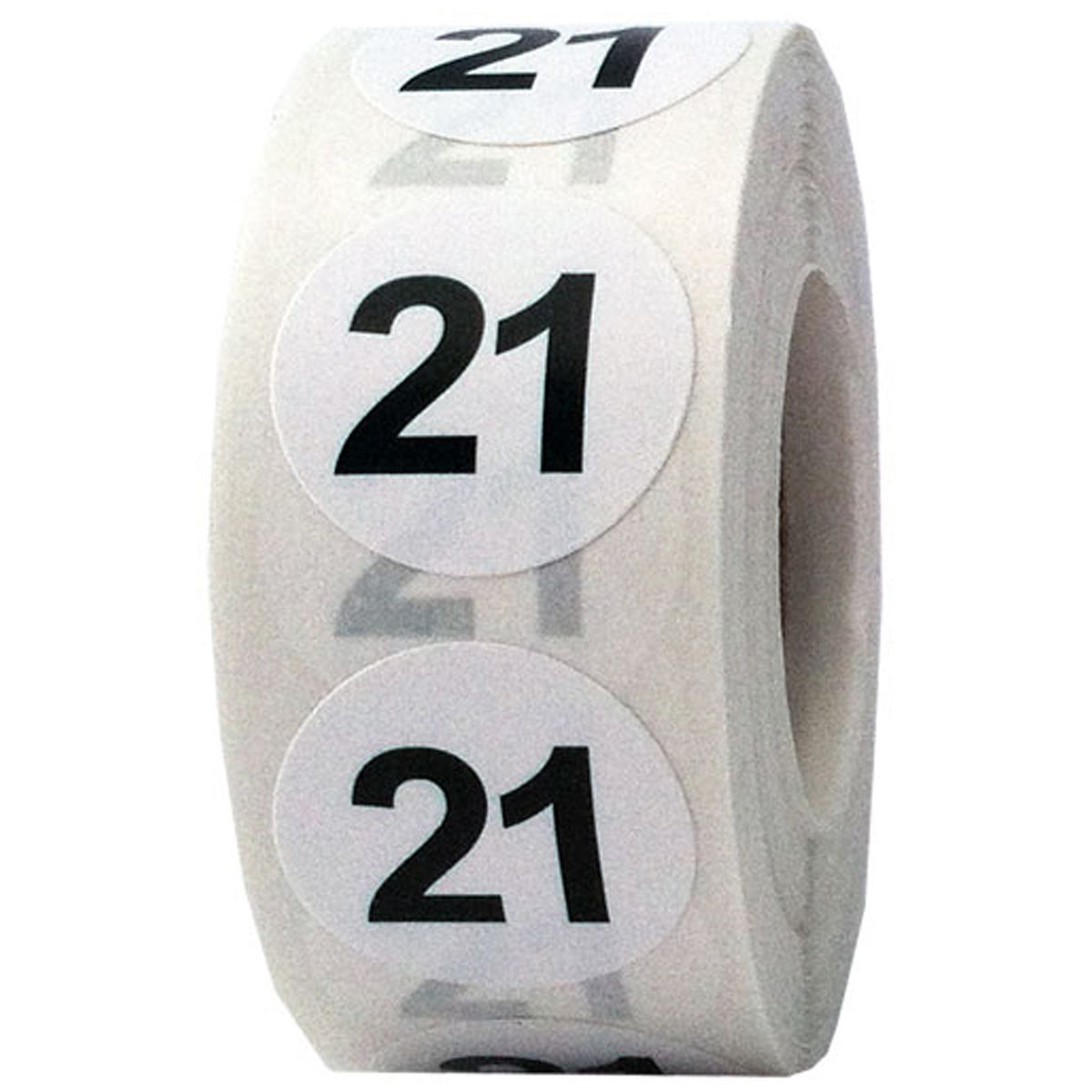 White Number 21 Stickers 3/4" | InStockLabels.com