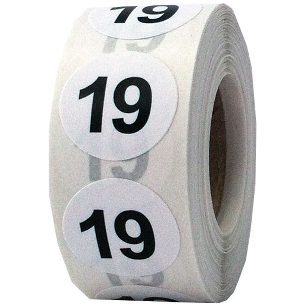 White Number 19 Stickers 3/4" | InStockLabels.com