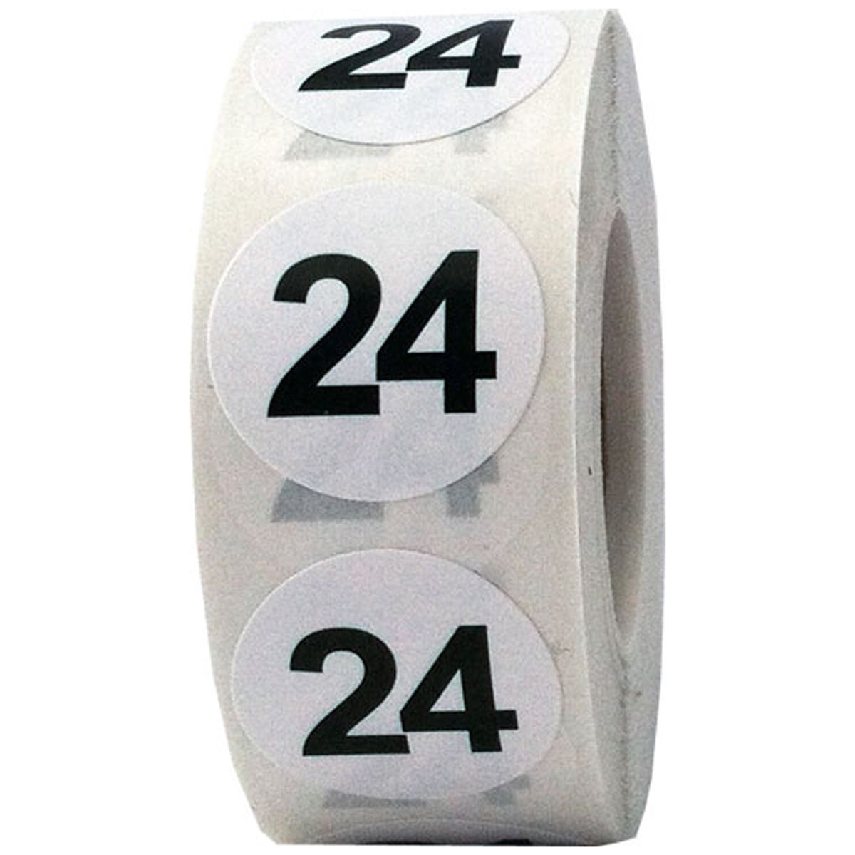 White Number 24 Stickers 3/4" | InStockLabels.com
