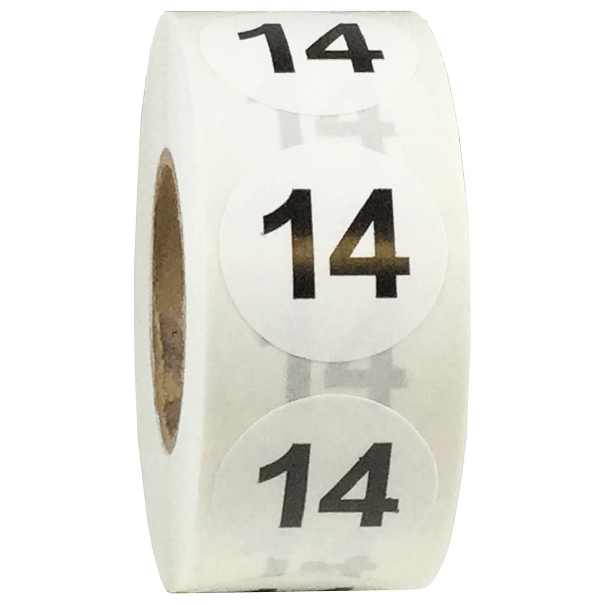 White Number 14 Stickers 3/4" | InStockLabels.com