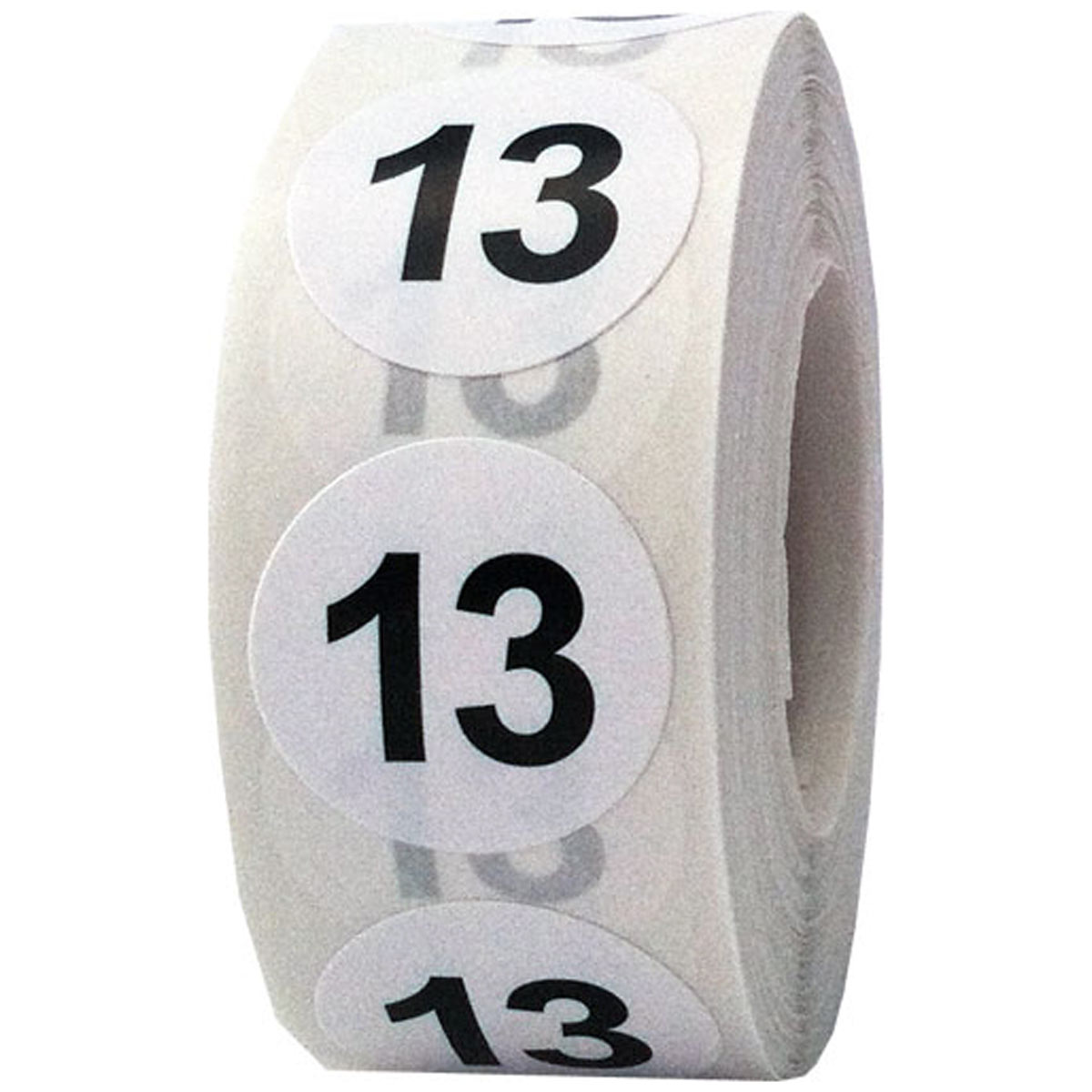 White Number 13 Stickers 3/4" | InStockLabels.com