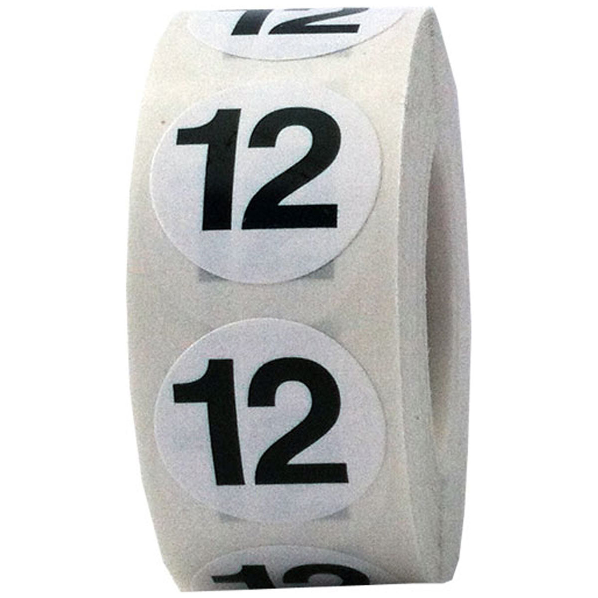 White Number 12 Stickers 3/4" | InStockLabels.com
