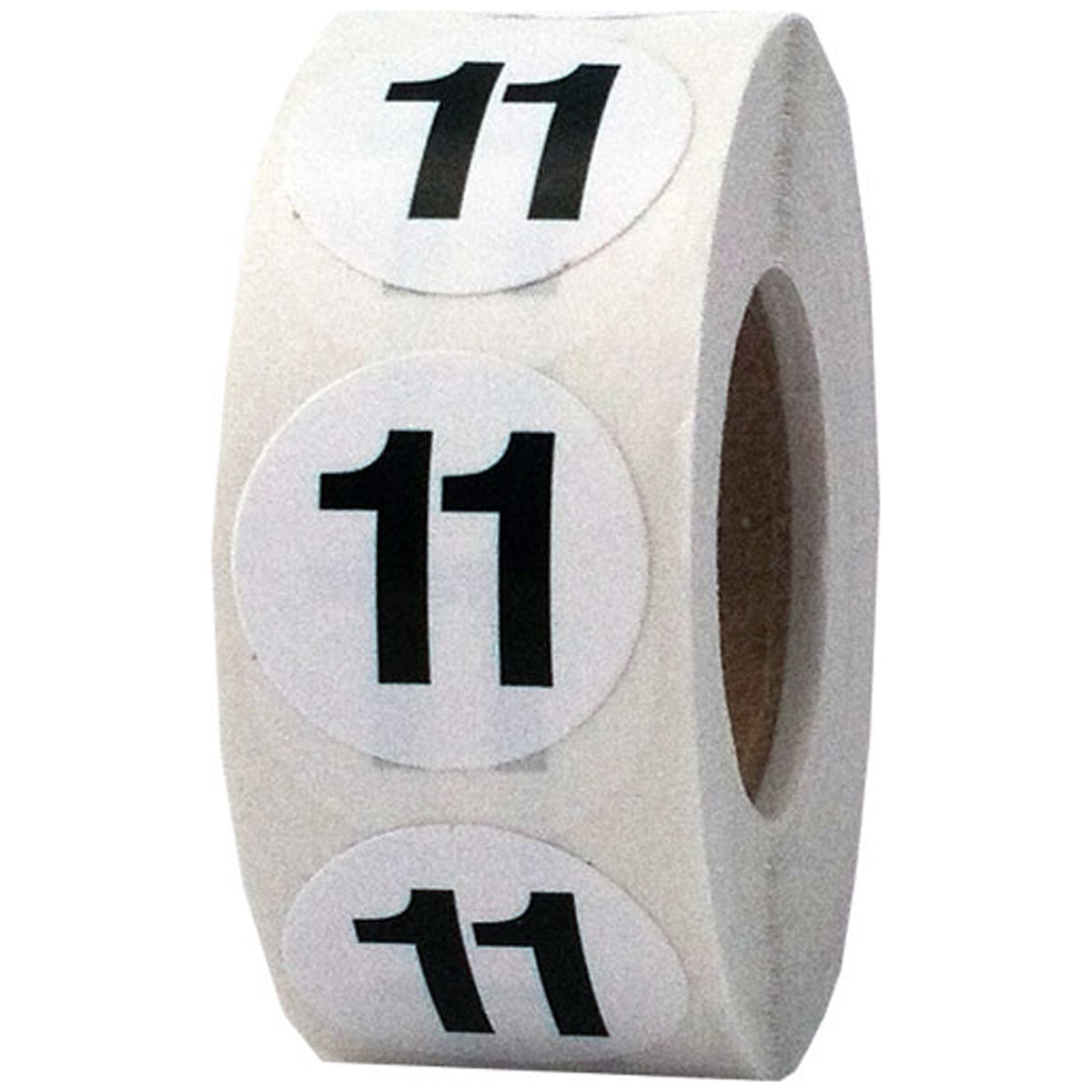 White Number 11 Stickers 3/4" | InStockLabels.com