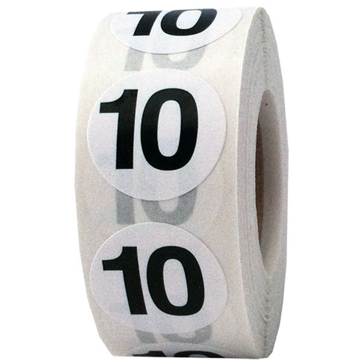 White Number 10 Stickers 3/4" | InStockLabels.com