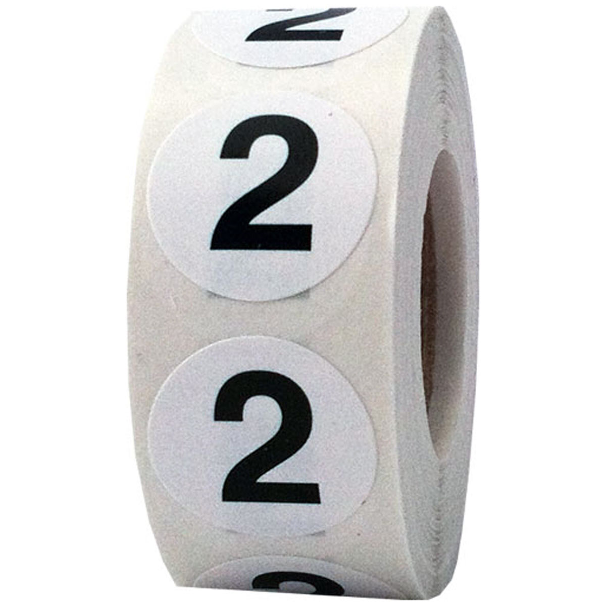 White Number 2 Stickers 3/4" | InStockLabels.com