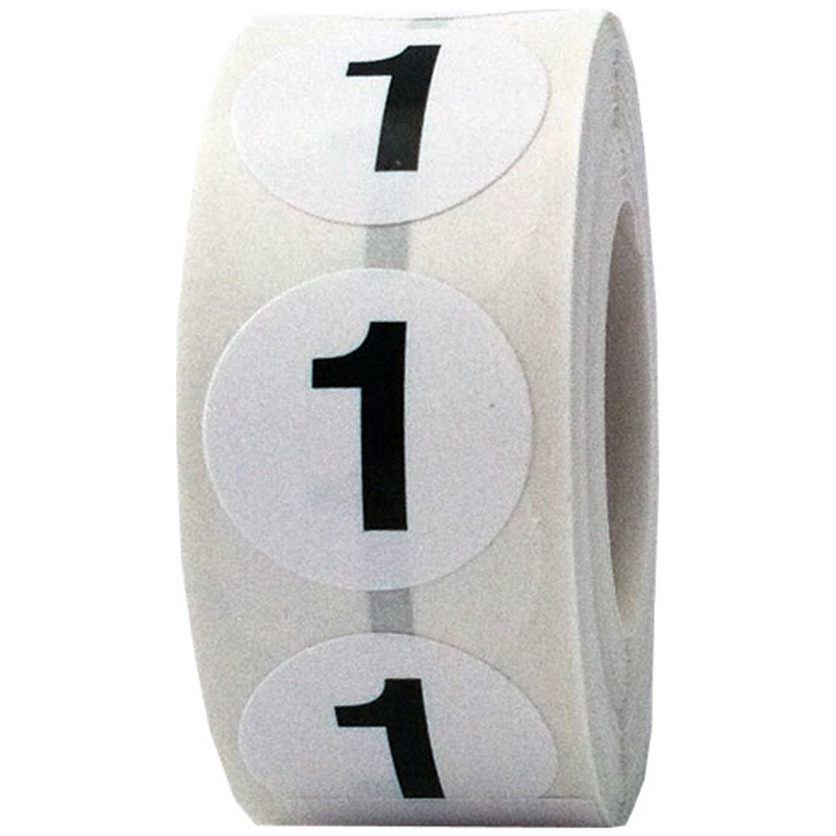 White Number 1 Stickers 3/4" | InStockLabels.com