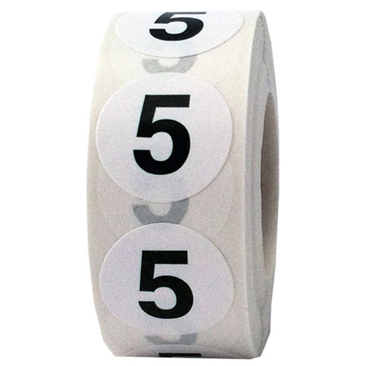 White Number 5 Stickers 3/4" | InStockLabels.com