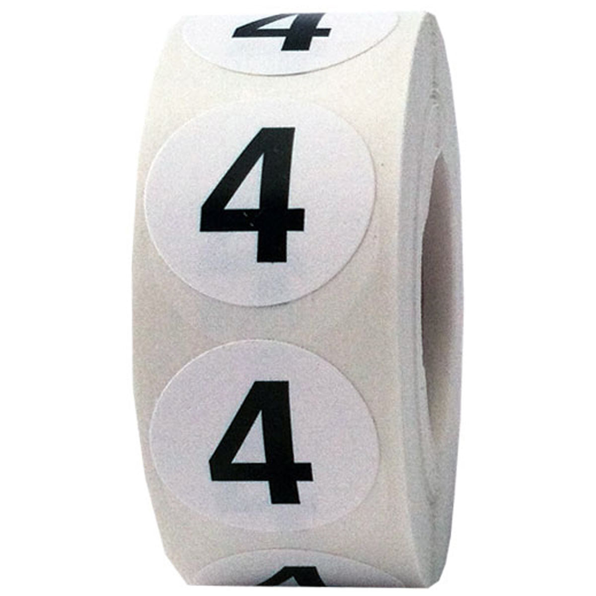White Number 4 Stickers 3/4" | InStockLabels.com