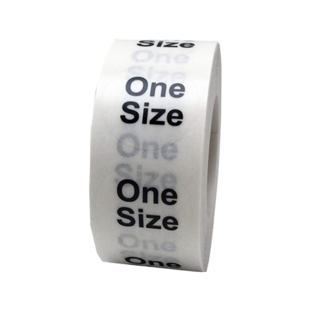 Clear One Size Round Standard Size Stickers for Shirts | InStockLabels.com