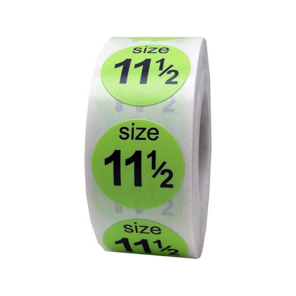 Round Color Coded Shoe Size Stickers - InStockLabels.com