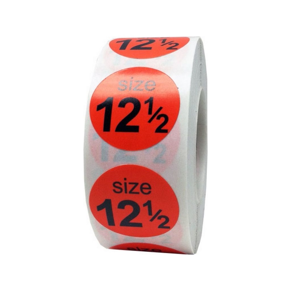 Round Color Coded Shoe Size Stickers - InStockLabels.com