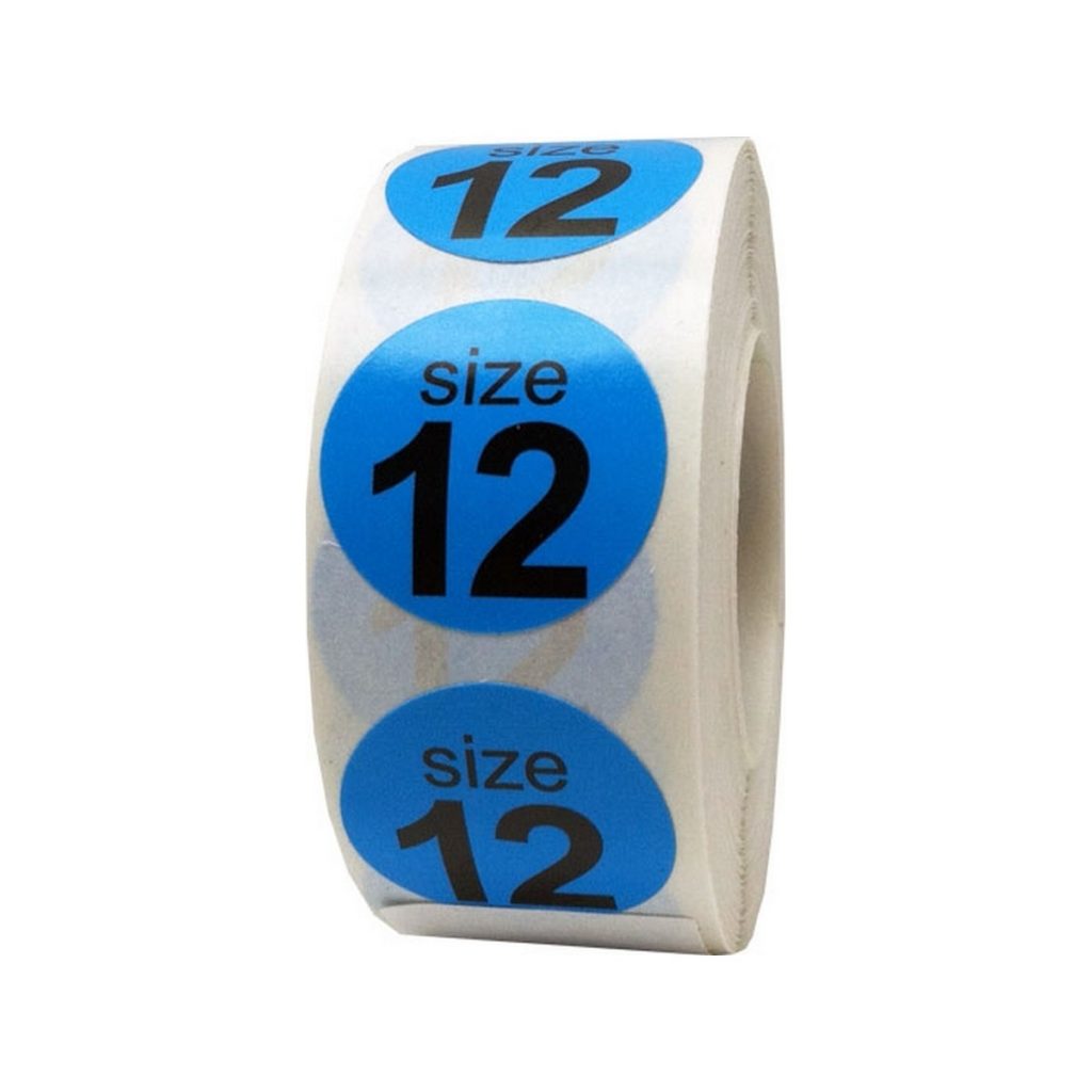 Round Color Coded Shoe Size Stickers - InStockLabels.com