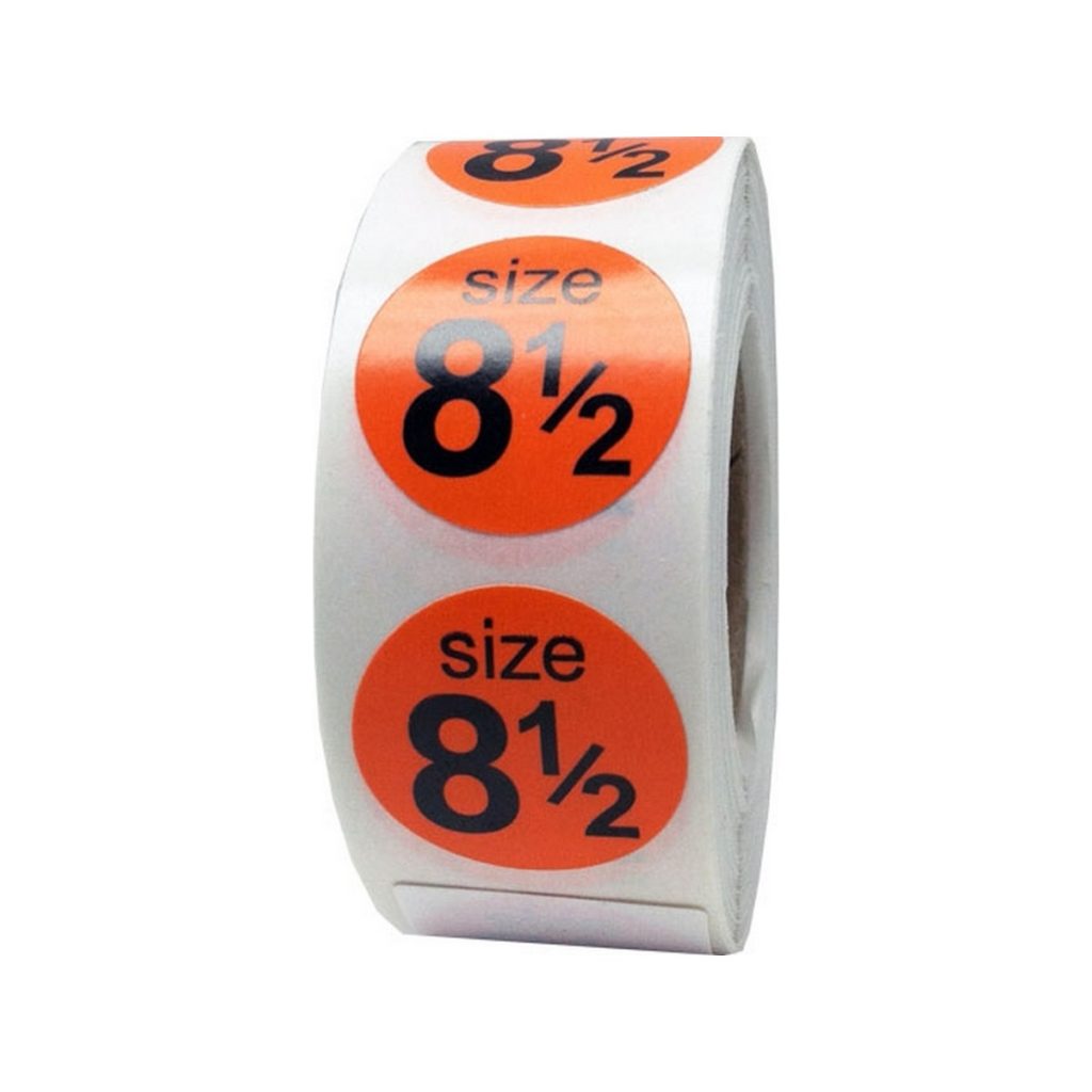 Round Color Coded Shoe Size Stickers - InStockLabels.com