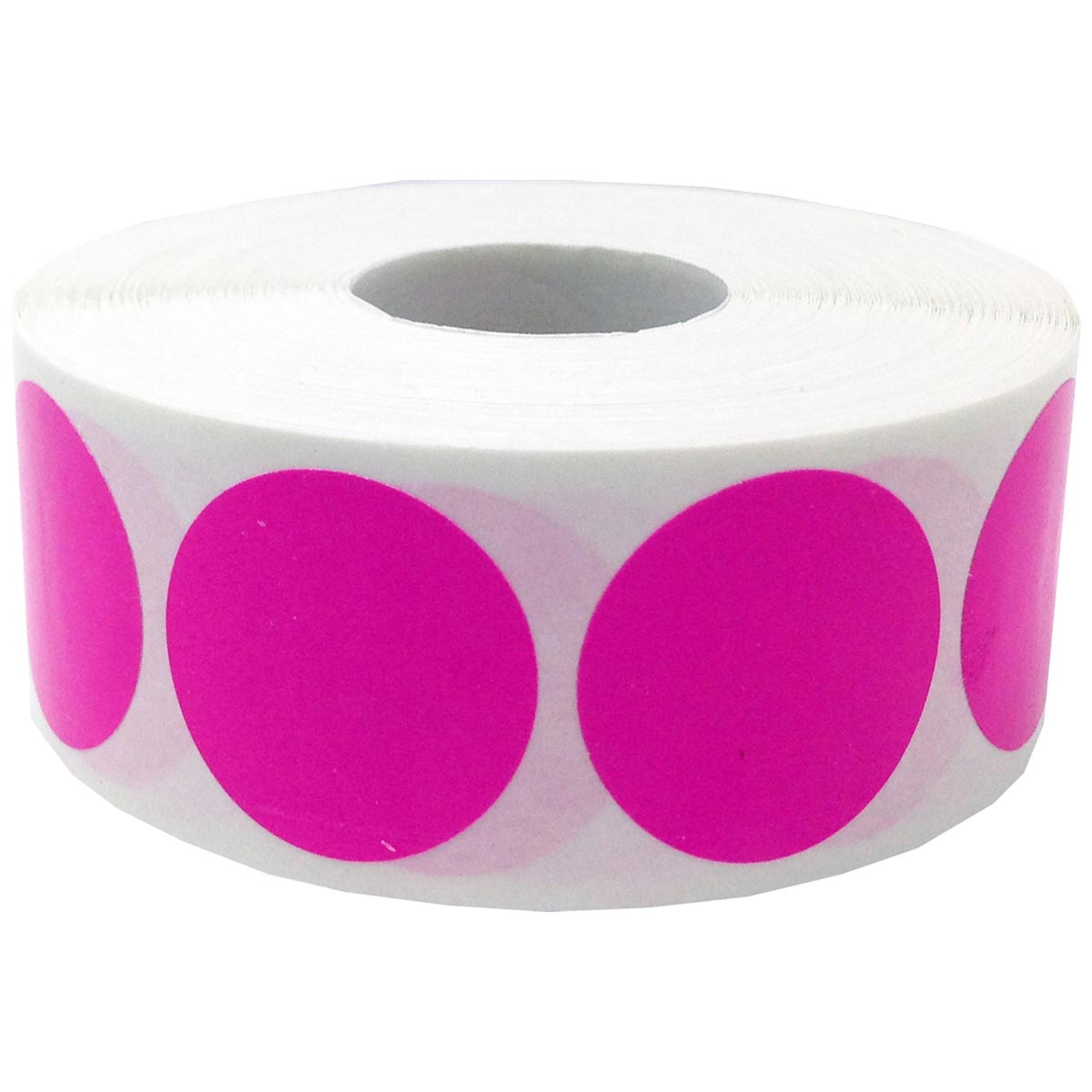 Hot Pink Colored Labels 1" Round | InstockLabels.com