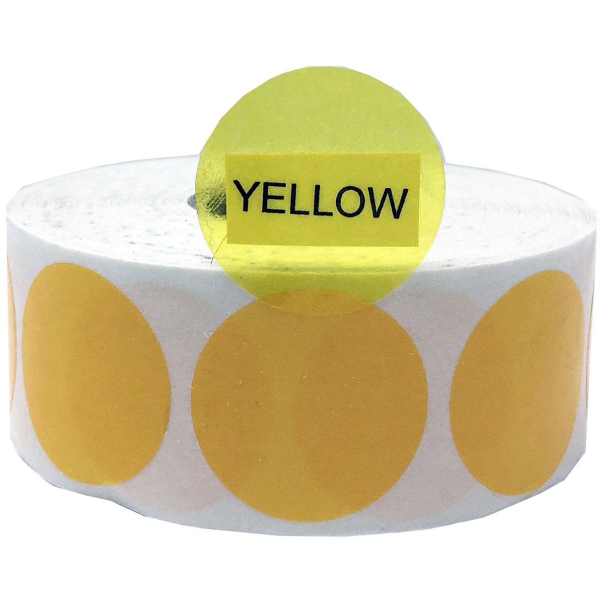 Transparent Yellow Labels 1" Round | InstockLabels.com