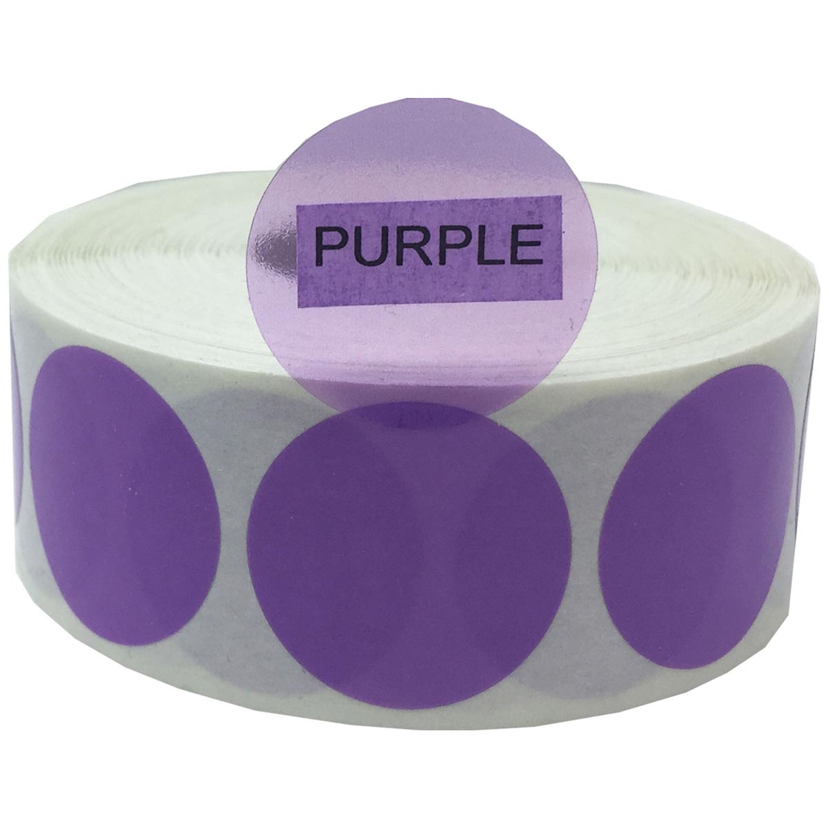 Transparent Purple Labels 1" Round | InstockLabels.com