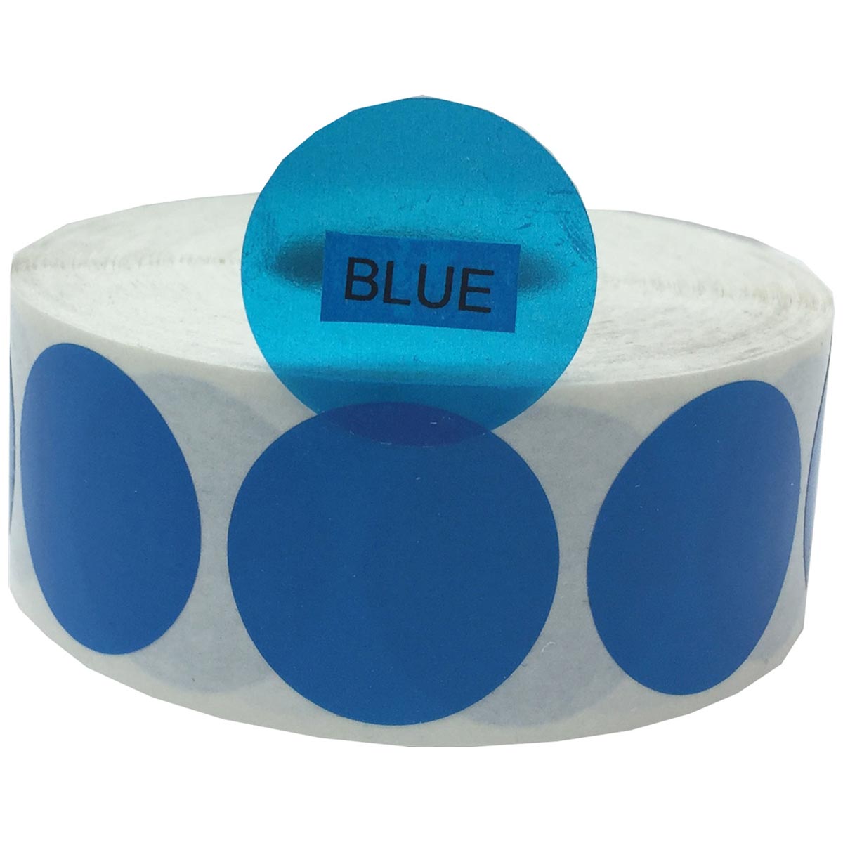 Transparent Blue Labels 1" Round | InstockLabels.com