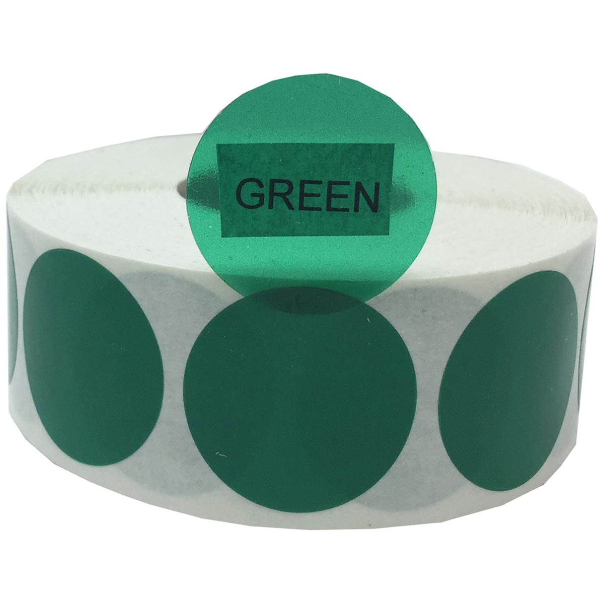 Transparent Green Labels 1" Round | InstockLabels.com