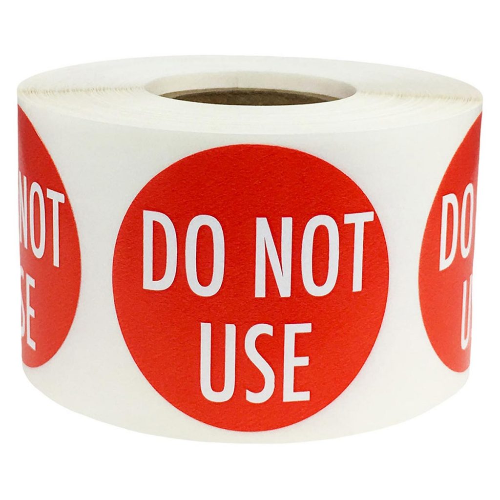 Do Not Use | Inventory Warning Labels | Red 1.5" Round | InStockLabels.com
