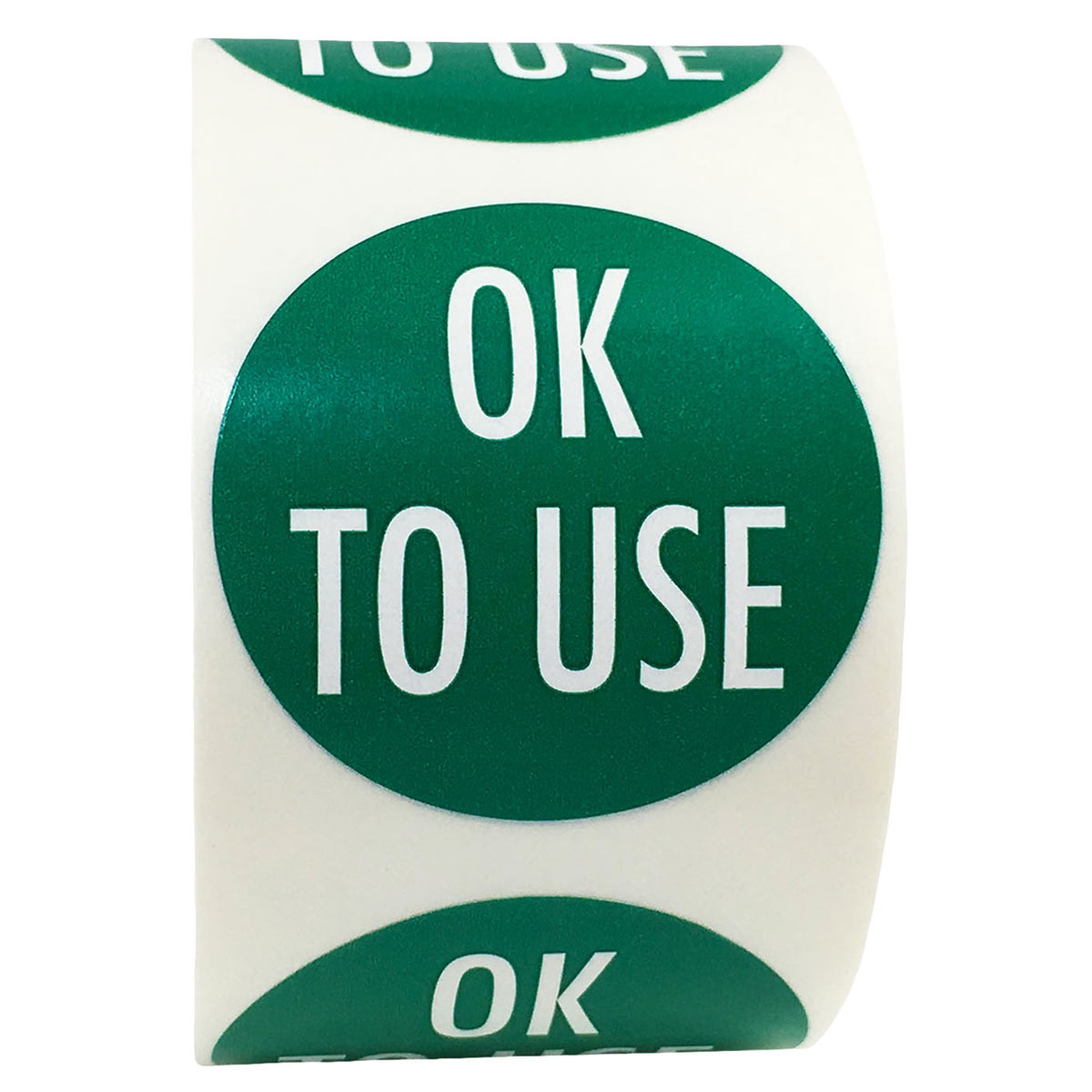 OK To USE | Green Inventory Warning Labels | 1.5" Round | InStockLabels.com
